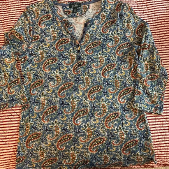 Ralph Lauren | Tops | Ralph Lauren Vibrant Blue And Orange Long Sleeve ...